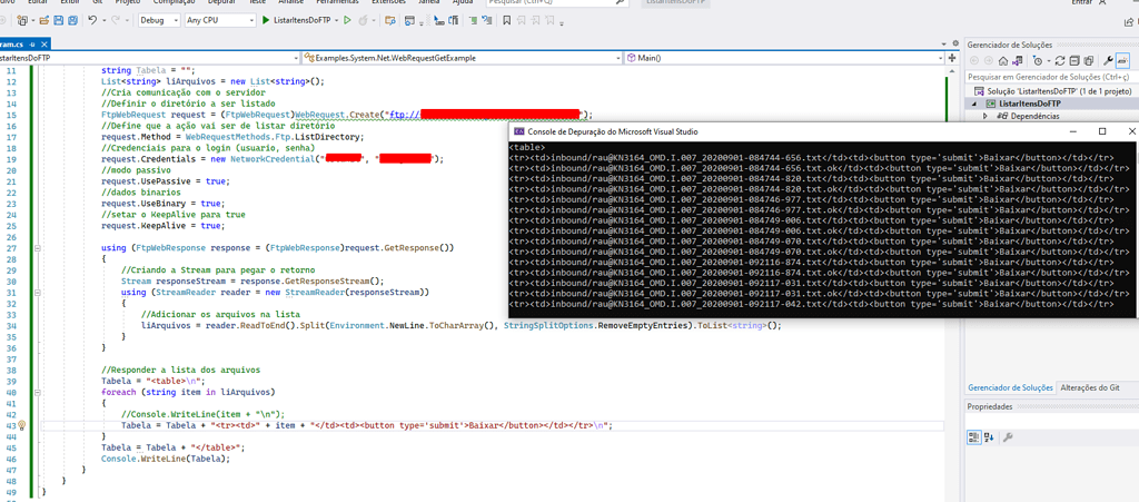 Listar arquivos de um FTP utilizando C# no LATROMI - Suporte - LATROMI Community