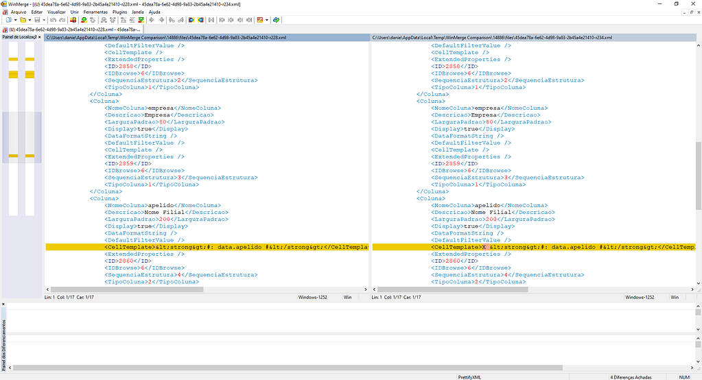 Comparando objetos com o WinMerge - Tutoriais - LATROMI Community