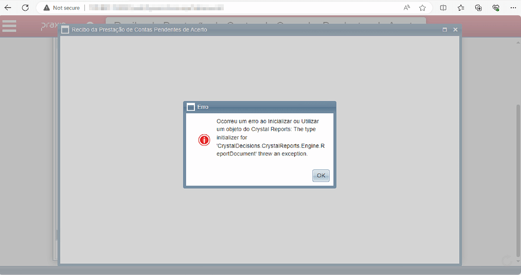 Erro na emissão de relatório Crystal Reports - Suporte - LATROMI Community